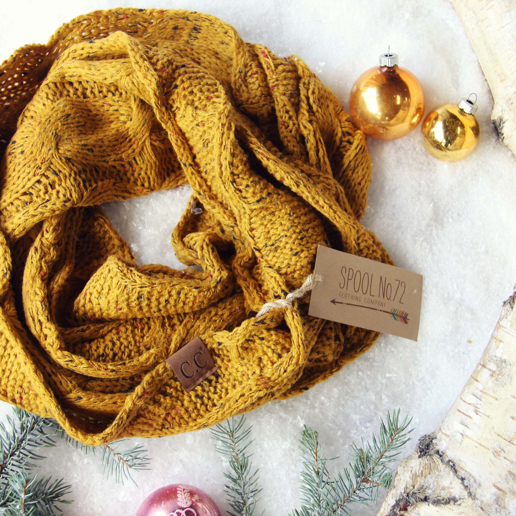Confetti Snow Scarf in Mustard, Cozy Knit Scarves from Spool 72 ...
