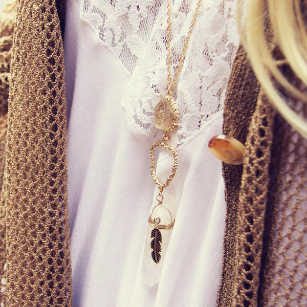Crystal Fortune Necklace, Gorgeous Boho Jewelry from Spool 72. | Spool ...