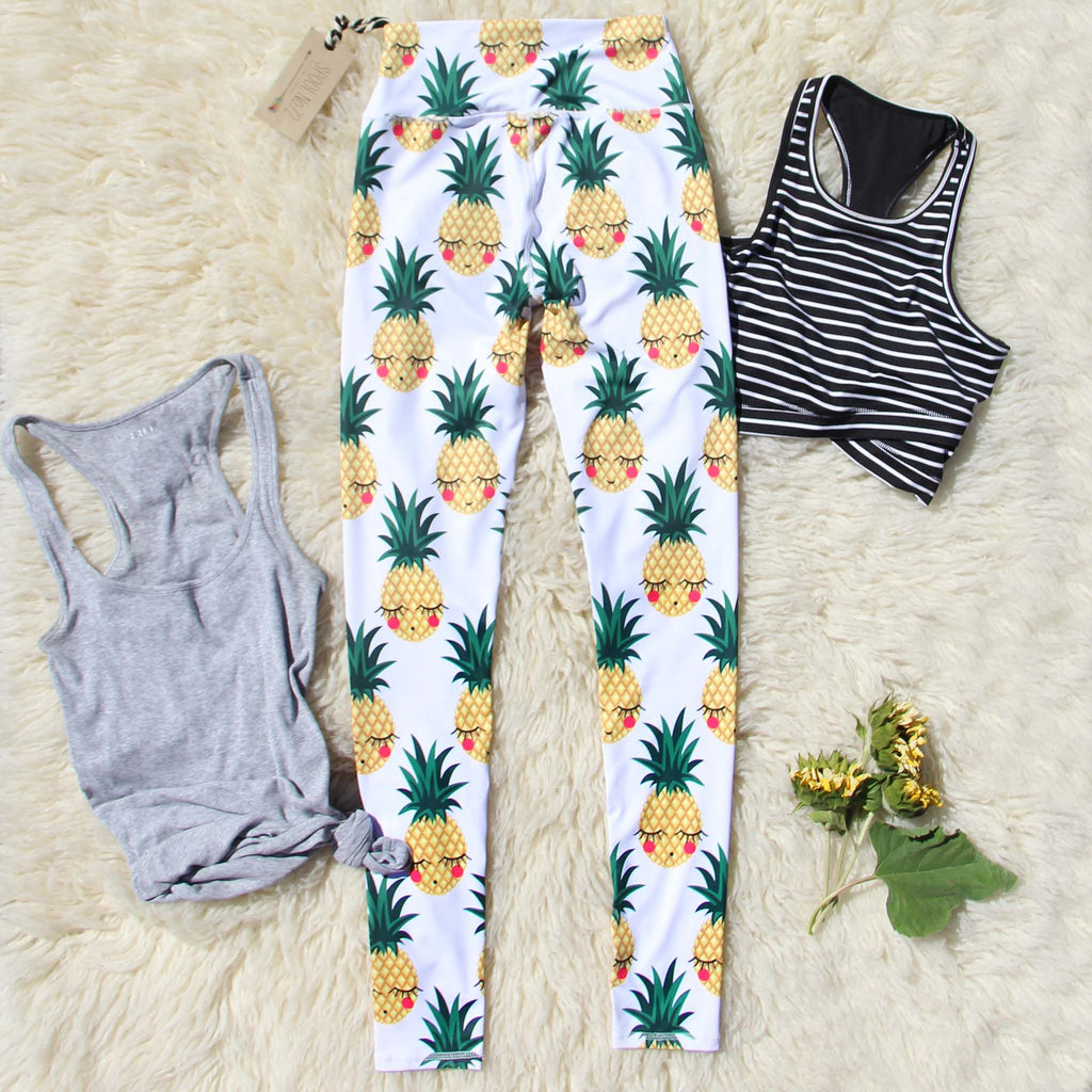 Pineapple Stretch Yoga Pants, Sweet Pineapple Yoga Pants from Spool 72 ...