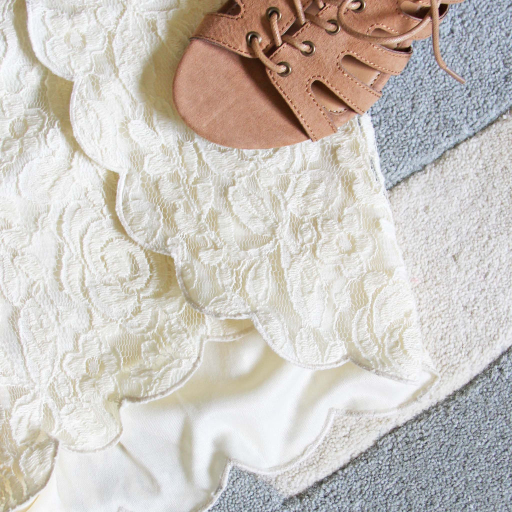 Scalloped Lace Shorts, Sweet Lace Boho Shorts from Spool 72. | Spool No.72