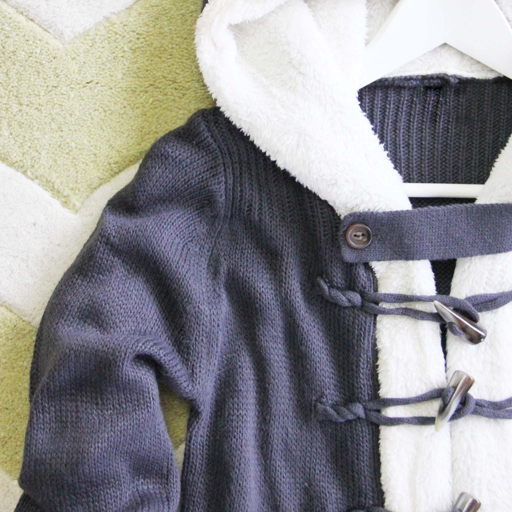 The Snowy Toggle Sweater in Coal, Cozy Faux Fur Sweaters from Spool 72 ...