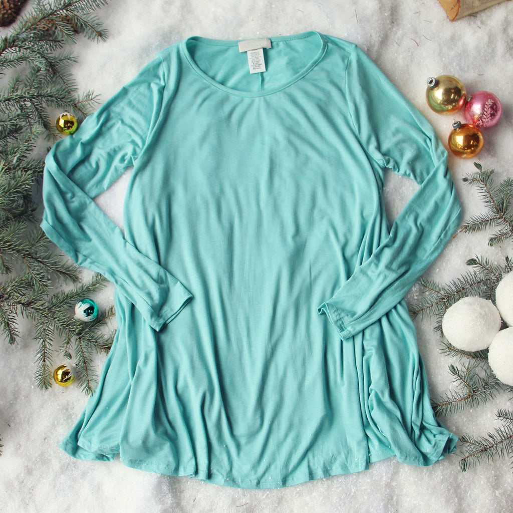 Soft & Cozy Tee in Turquoise, Sweet Cozy Tees from Spool 72. | Spool No.72
