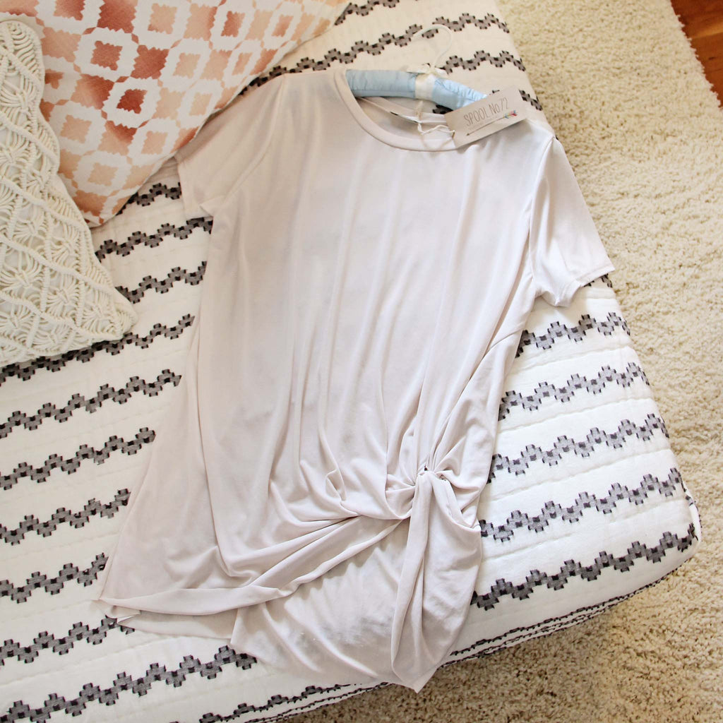Sweet Knot Tee in Cream, Cozy Knotted Tees From Spool No.72. | Spool No.72