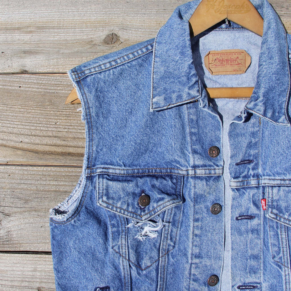 Vintage Distressed Vest, Sweet Vintage Denim from Spool 72. | Spool No.72